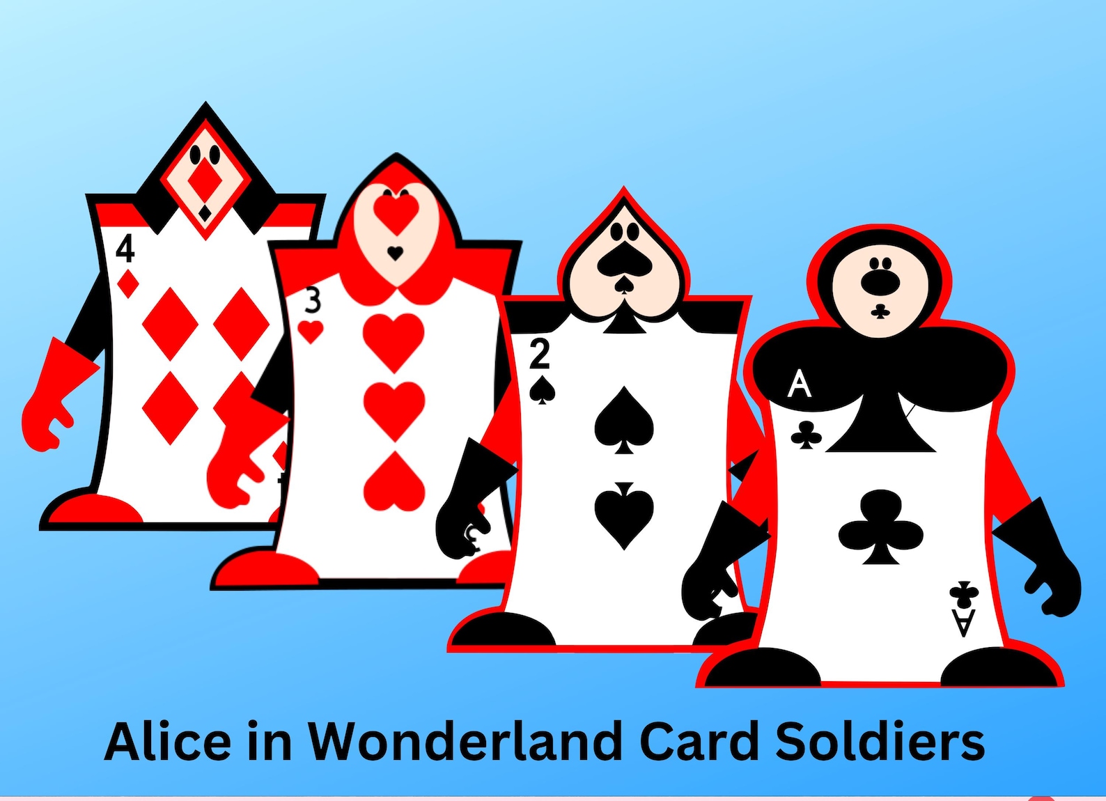 Alice in Wonderland Card Soldiers SVG PNG: Party Yard Signs (digital ...