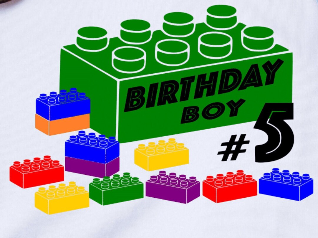 Building Blocks Birthday Shirt SVG, PNG and Sublimation Bricks T-shirt ...