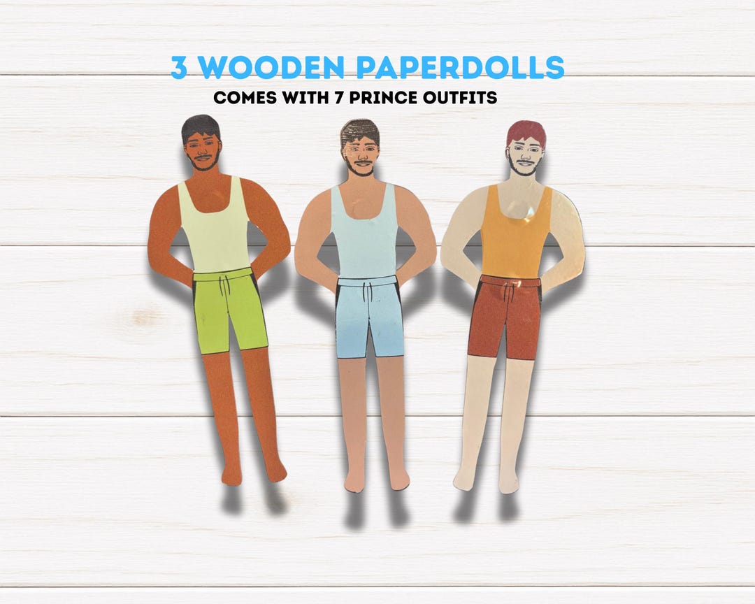 Magnetic Prince Paper Doll Set. 3 Dolls 7 Outfits Dress-up Playset - Etsy