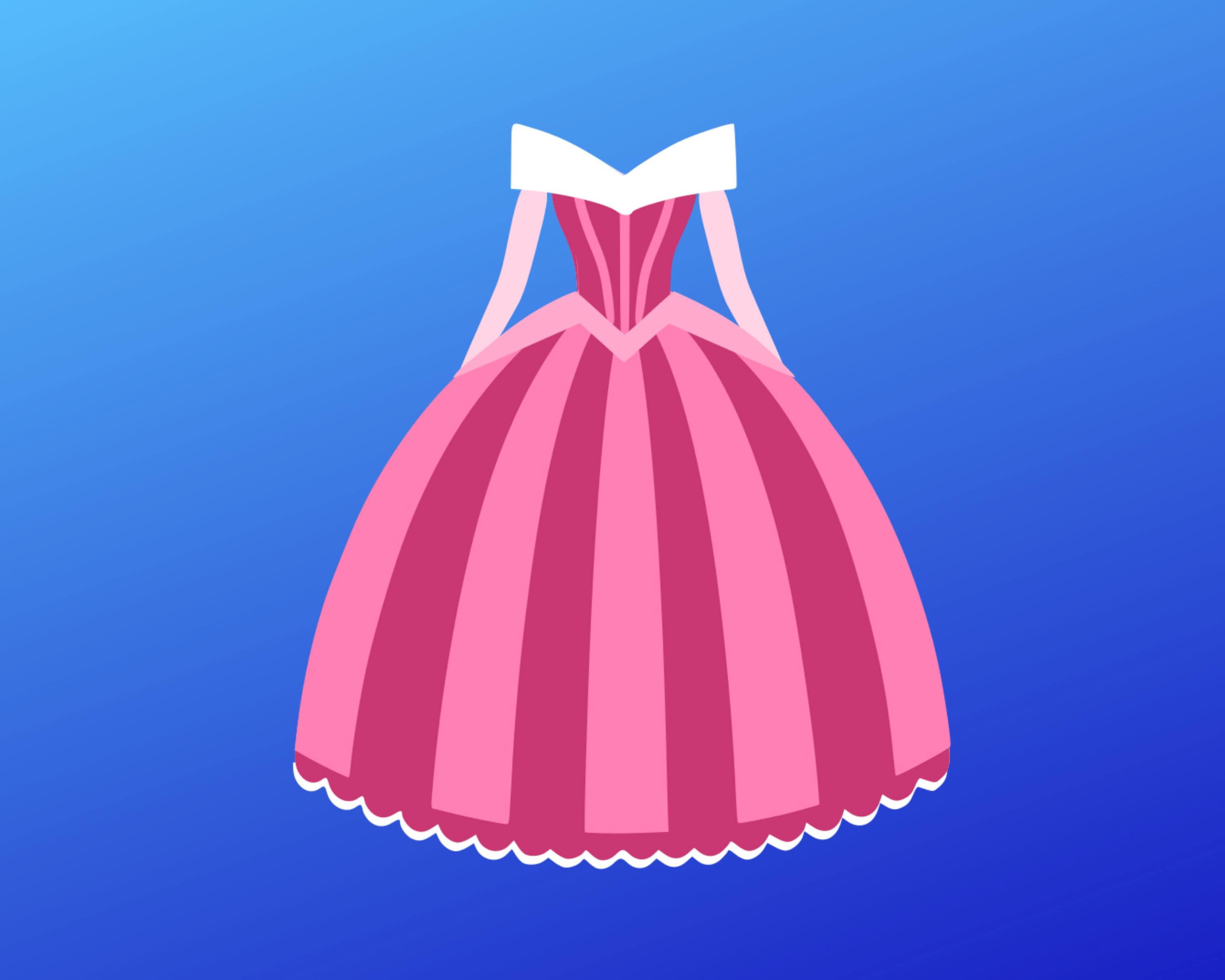 Princess Dress SVG, Aurora Princess Dress. Princess Birthday Banner ...