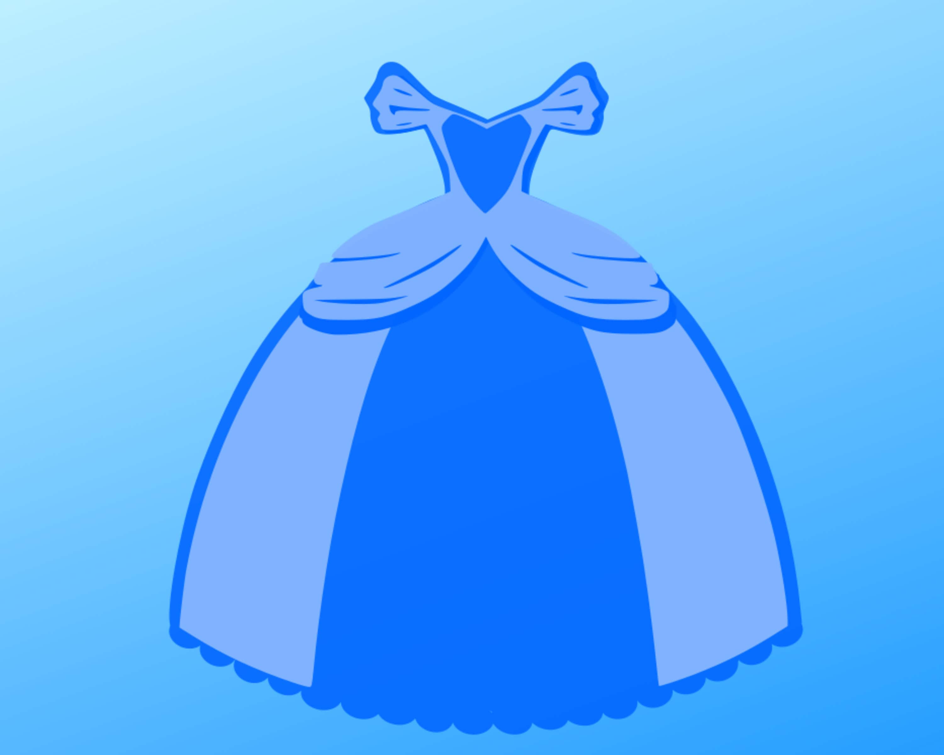 Princess Dress SVG, Cinderella Little Girl Party. Fancy Dress Princess ...