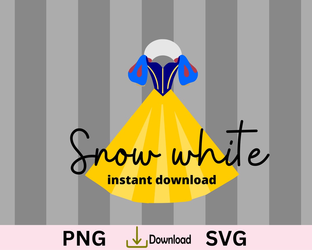 Princess Snow White Dress SVG PNG Party Decorations, Show White Layered ...