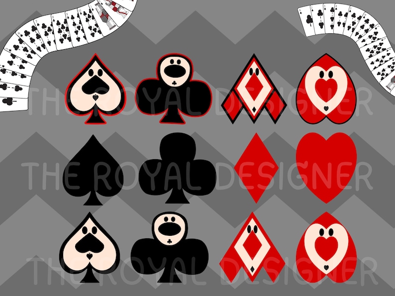 Alice in Wonderland Card Soldier Faces -digital Guardsmen Heads for ...