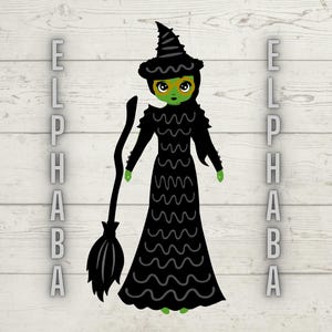Elphaba Paper Doll: Wicked Witch Dress-up, Wizard of Oz Activity (SVG ...