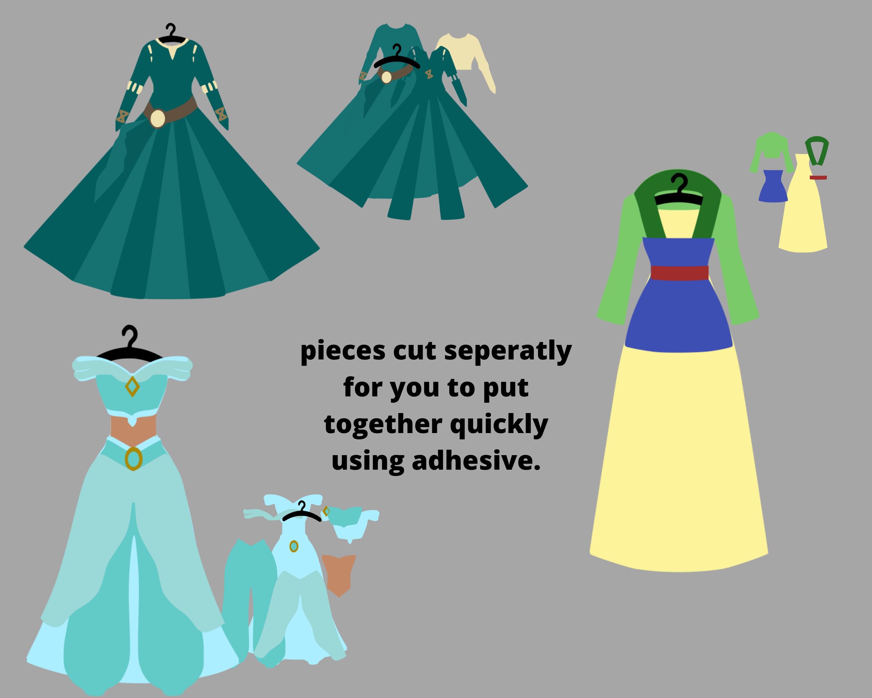 Princess SVG Princess Bundle 13 Different Dresses. - Etsy