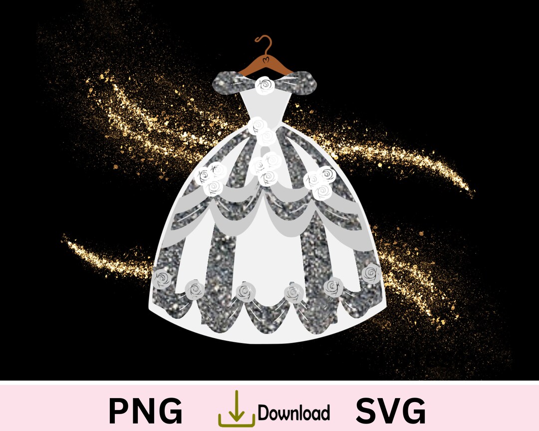 Princess Wedding Dress, Layered Cut File, Belle Wedding Dress. PNG, SVG ...