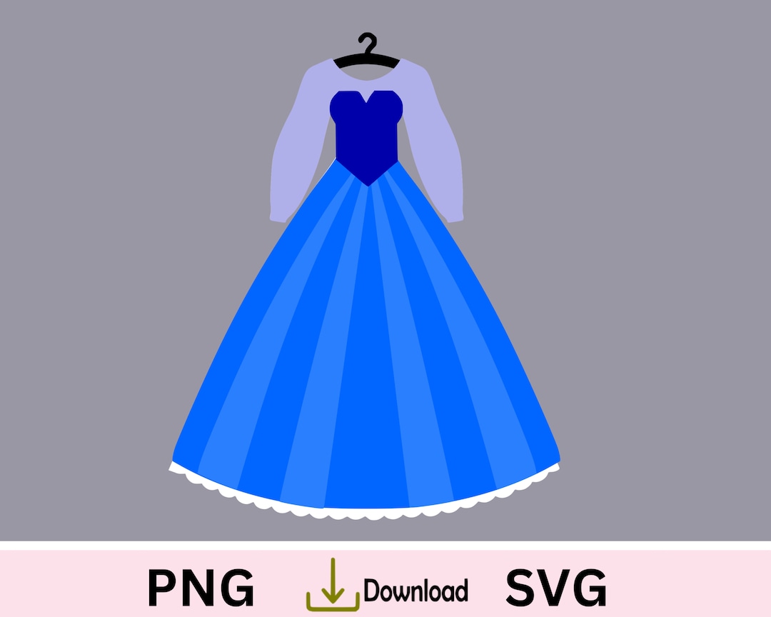 Princess Ariel Dress SVG: Peasant Dress, Party Decorations (digital ...