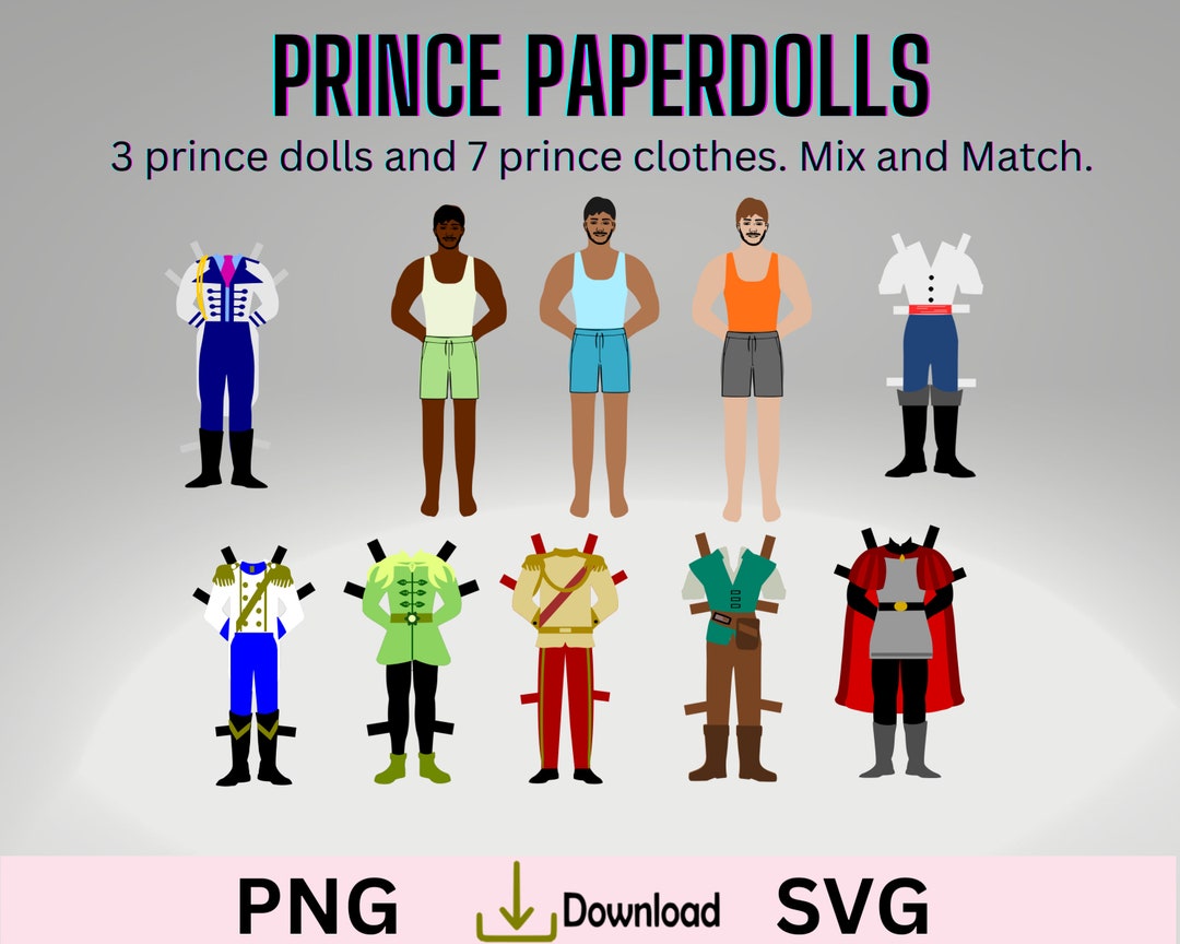 Buy Prince Paper Dolls, Prince SVG, Paperdoll's, Prince PNG, Online in ...