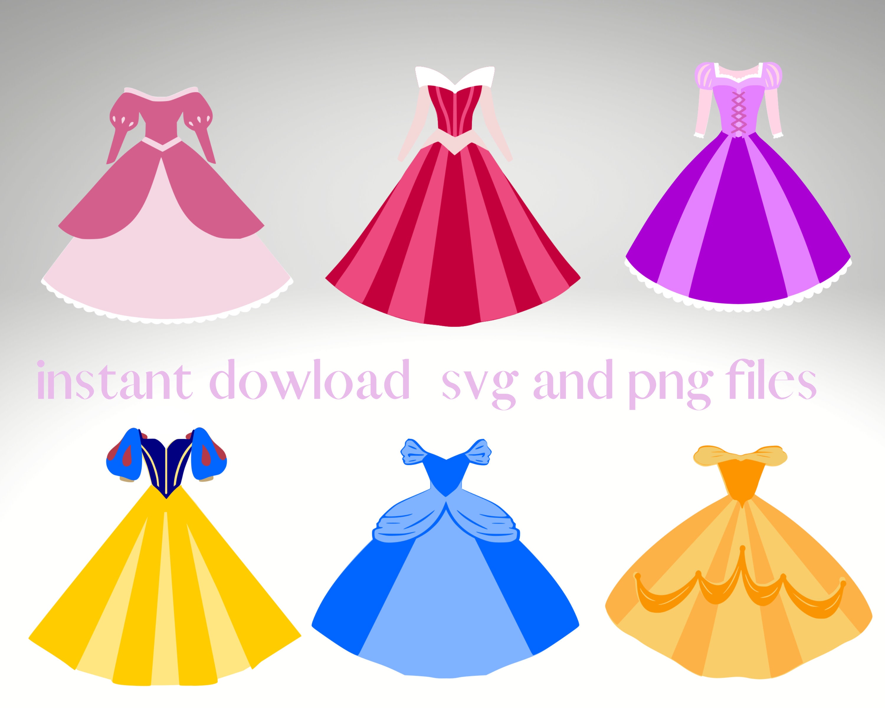 Princess Dress SVG Fancy Party Dress Birthday Cupcake - Etsy