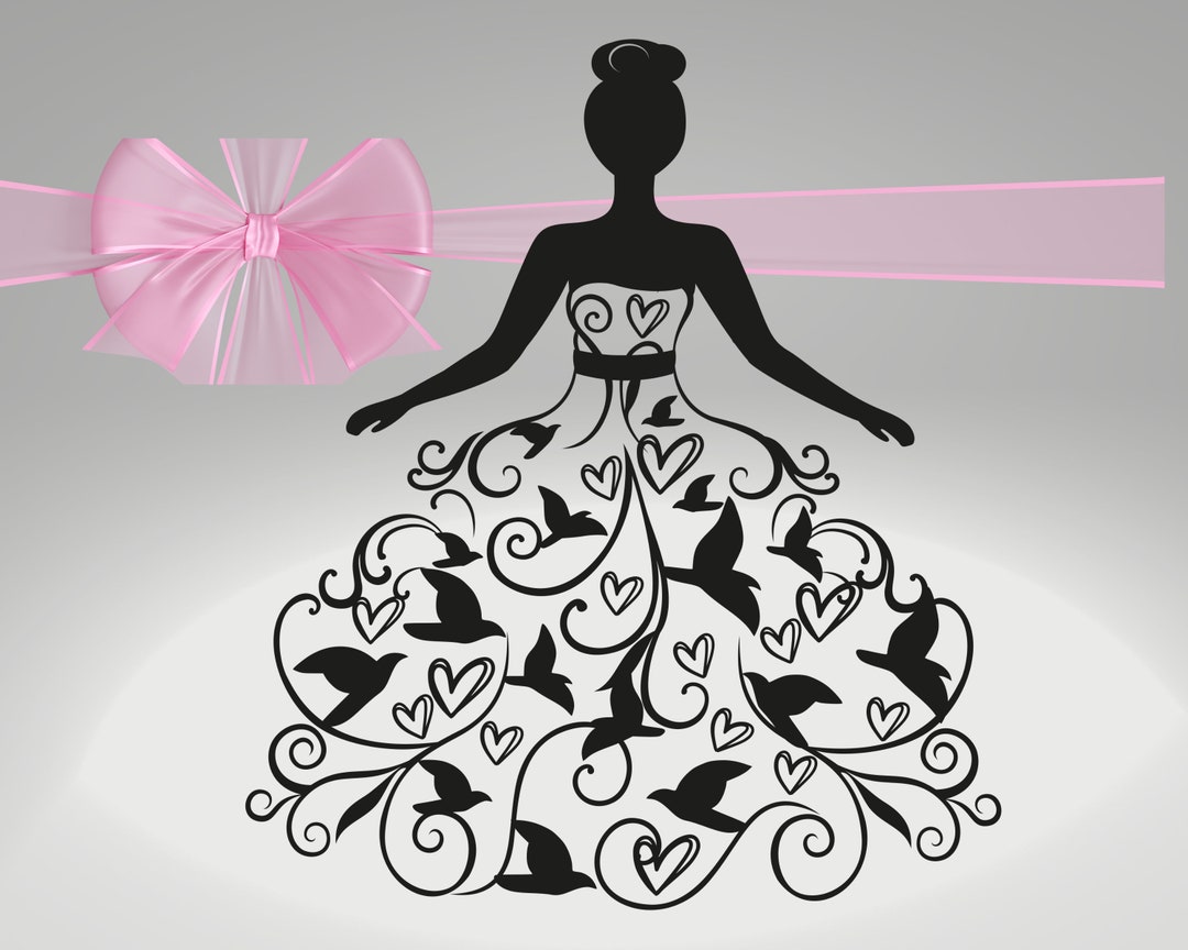 Quinceanera Dress SVG: Wedding Shadowbox, Bridal Shower (digital ...