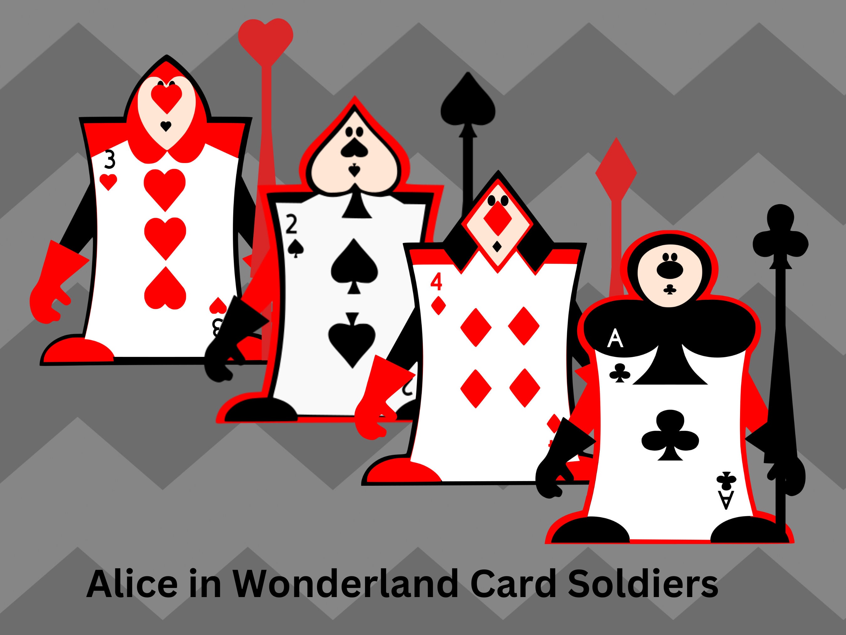 Alice in Wonderland Card Soldier Yard Signs: SVG, PNG, PDF - Etsy