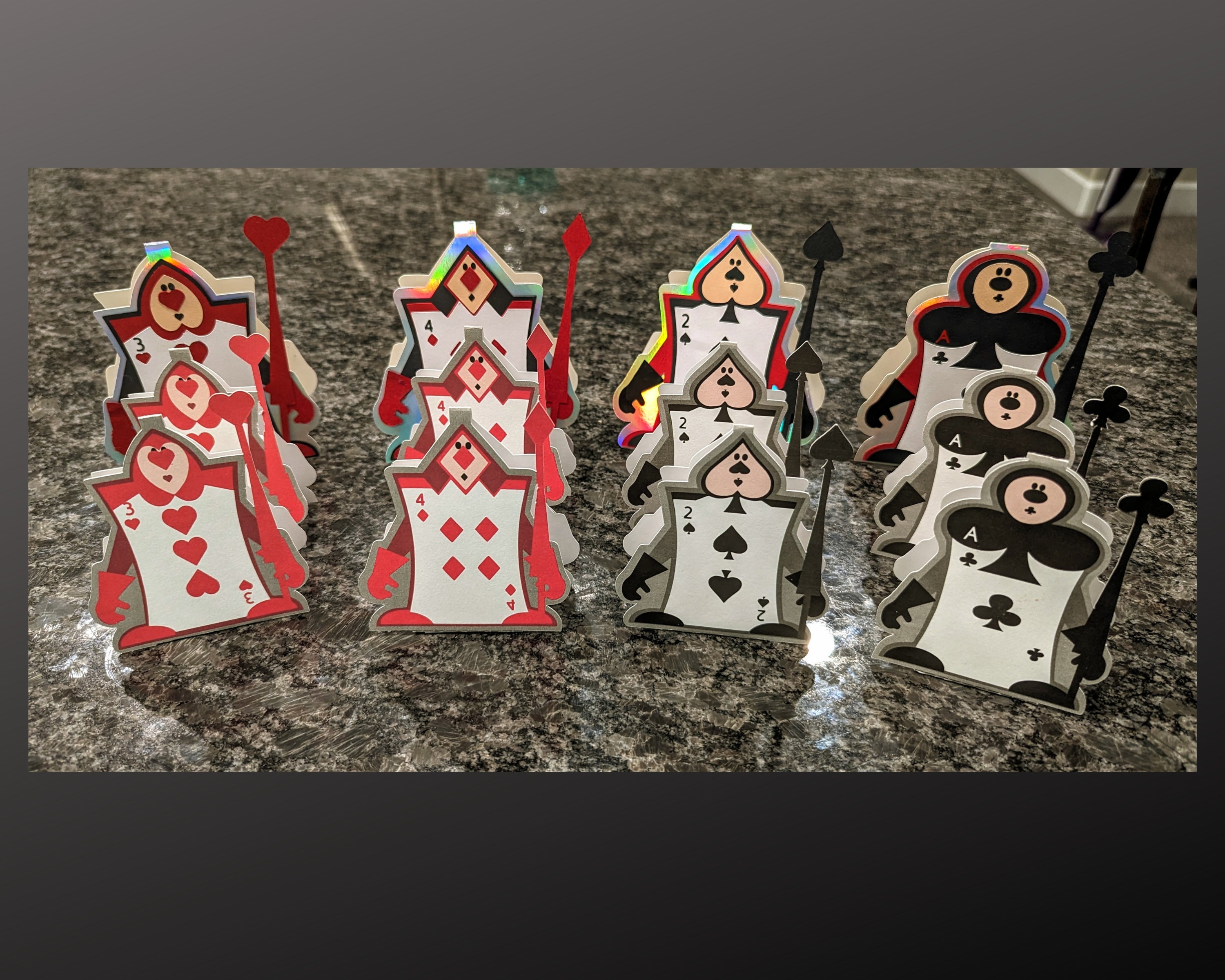 Alice in Wonderland Card Soldiers: 3D Foldable Standups (SVG, PDF, PNG ...
