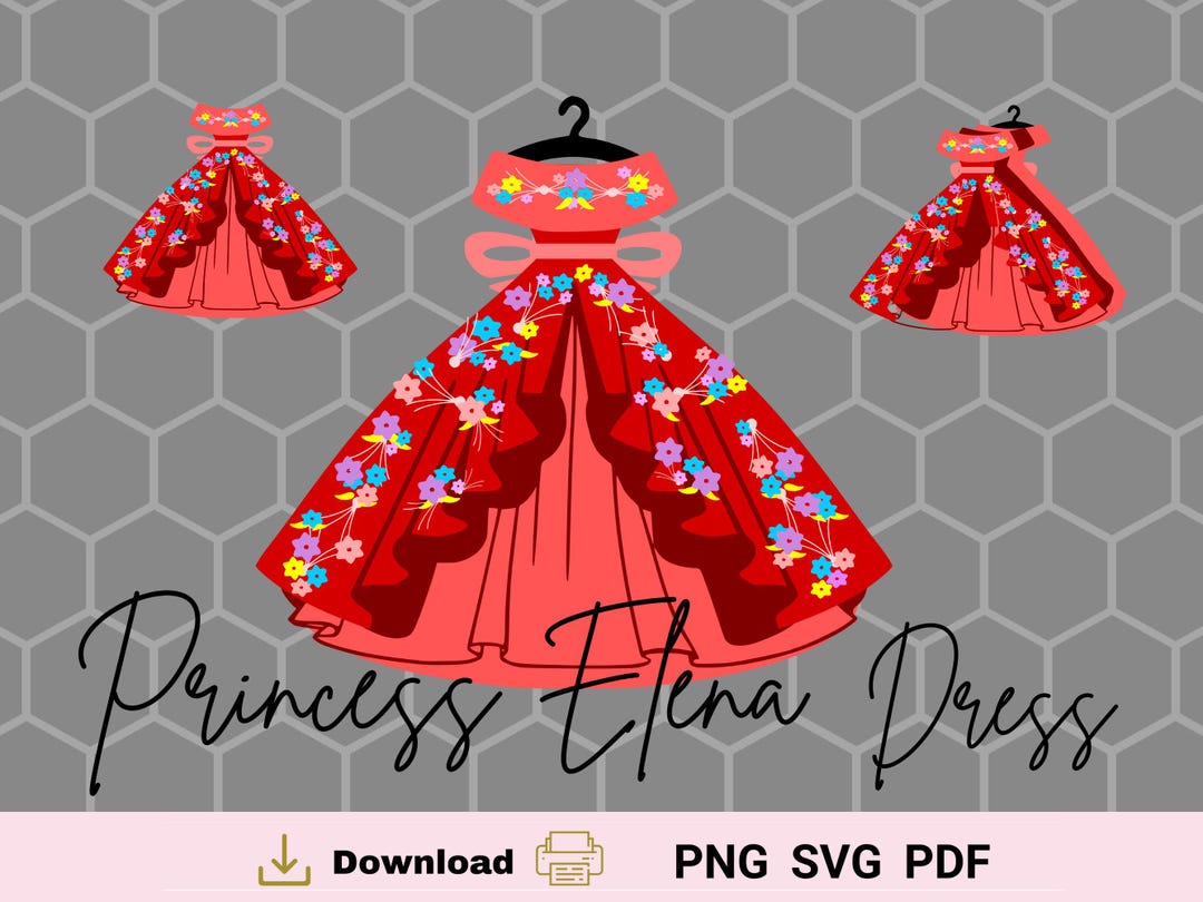 Princess Elena Dress Digital Cut File – SVG, PDF, PNG for Party ...