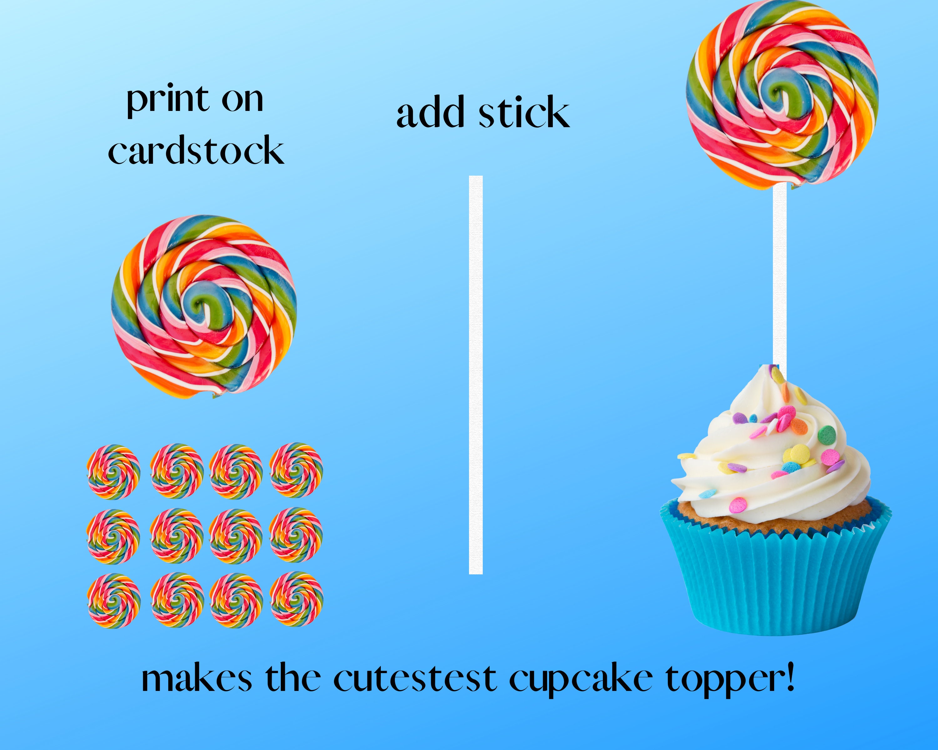 Candy Cupcake Toppers