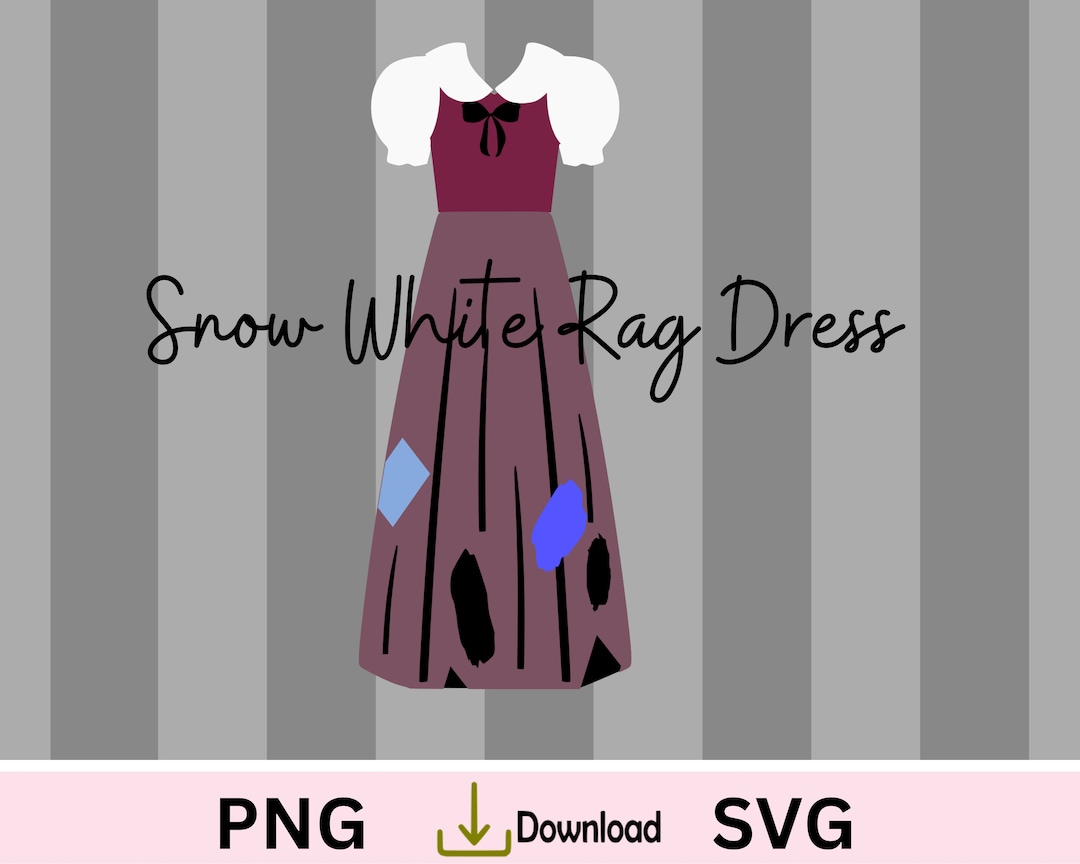 Princess SVG Dress, Snow White Rag Dress SVG, Rag Dress PNG, Vector Cut ...