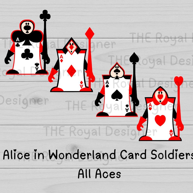 Alice in Wonderland Card Soldier Cutouts: Party & Yard Decor (SVG, PNG ...