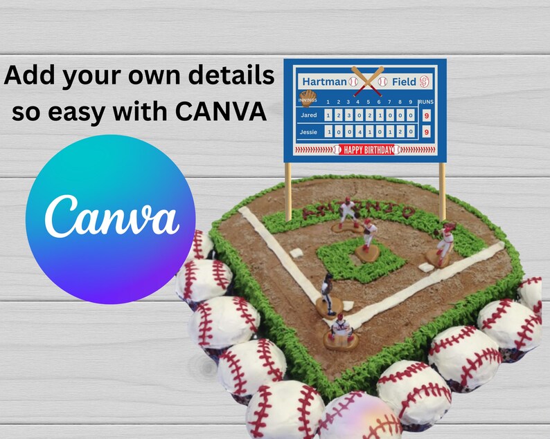 Editable Baseball Scoreboard Printable – Canva Template (instant ...