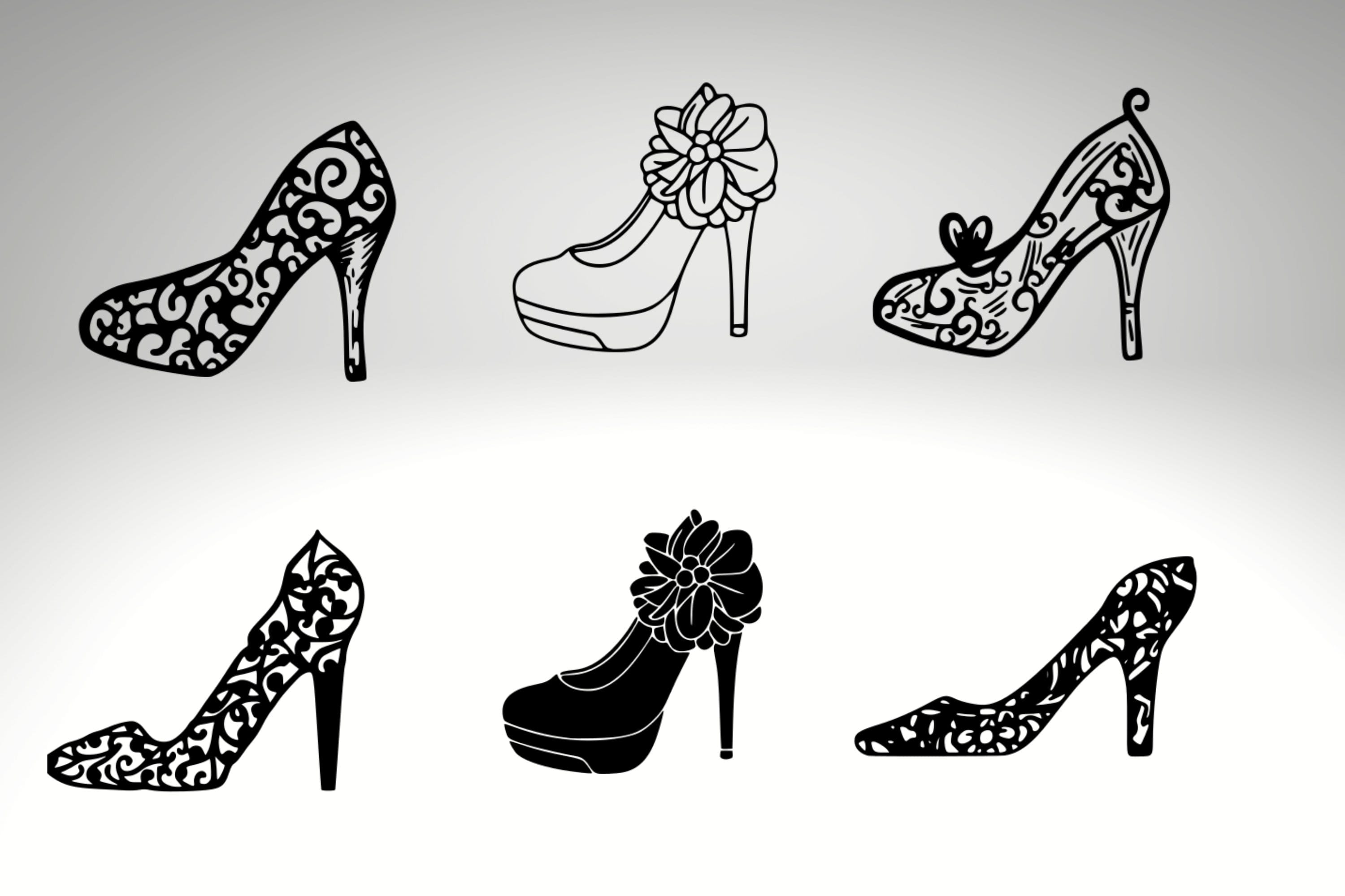 Wedding Shoes SVG Fancy Shoes Lacy Shoes. - Etsy