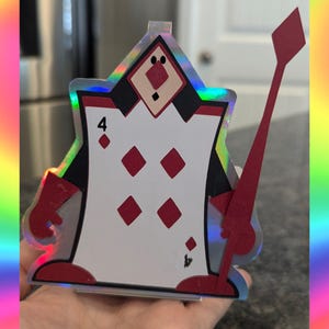 Alice in Wonderland Card Soldiers Figurines With Holographic Cardstock ...