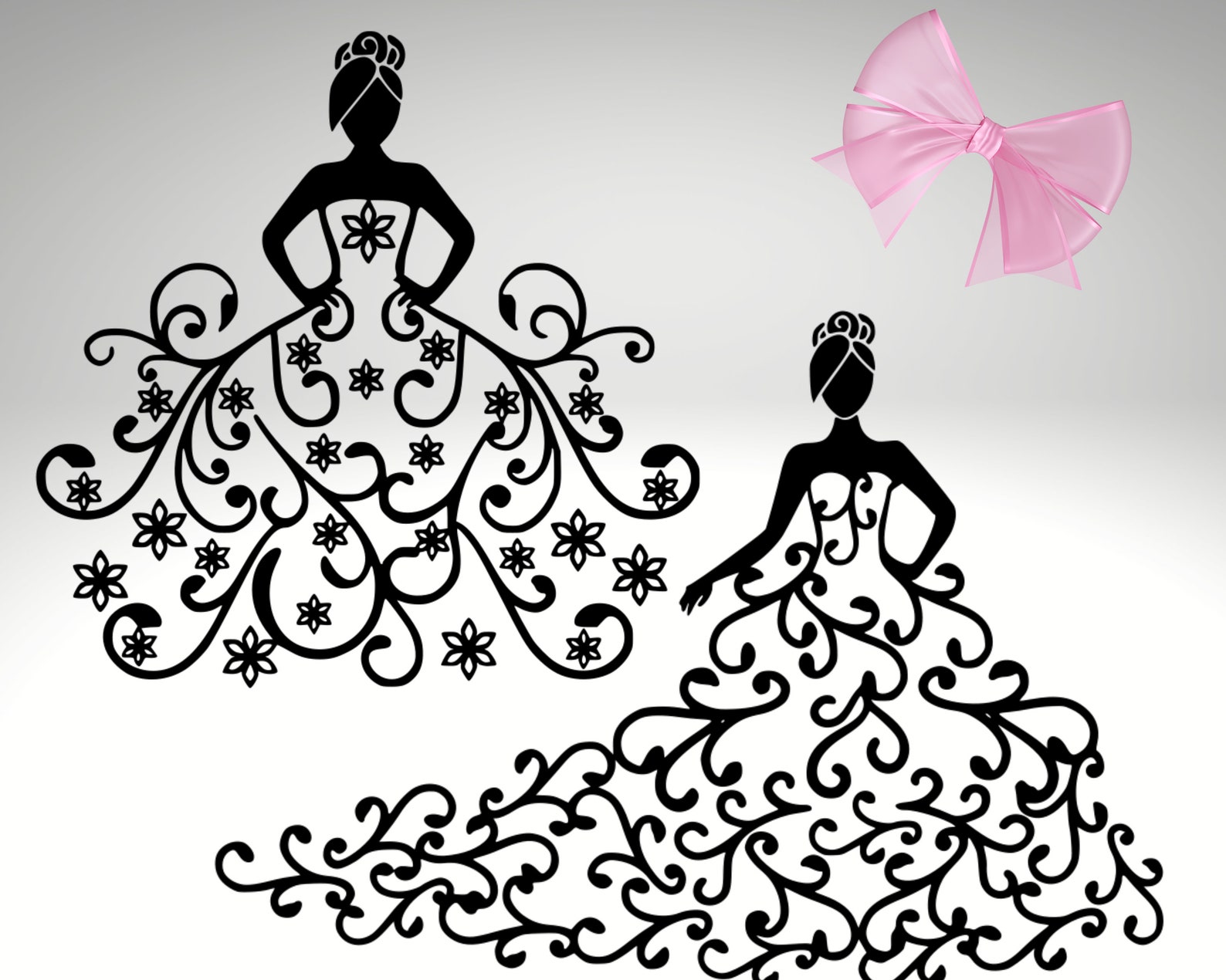 Princess Dress Svg Lacy Dress Wedding Princess Dress. - Etsy