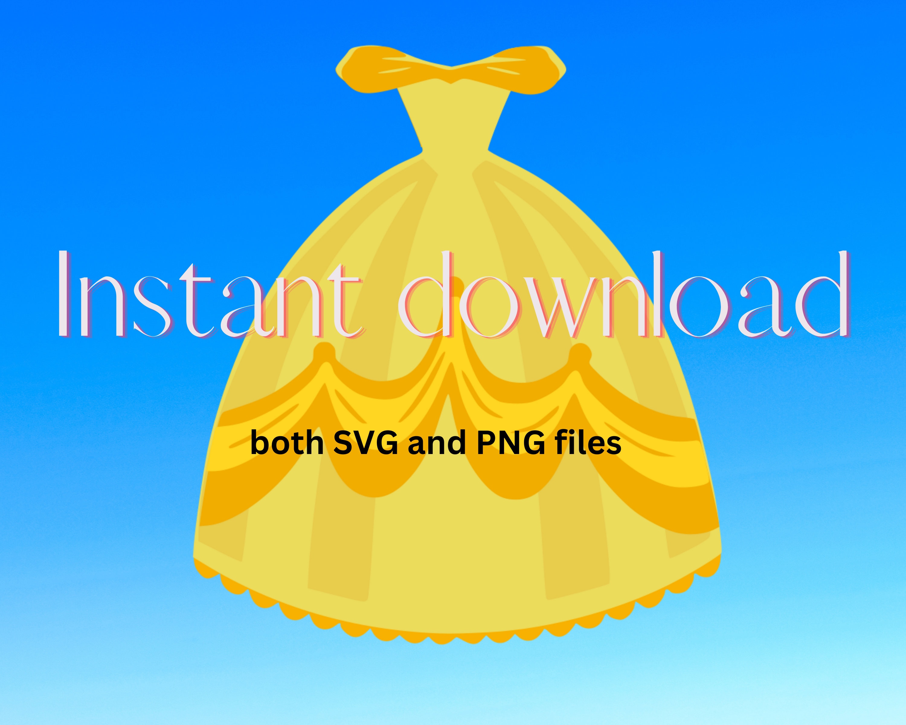 Princess Dress SVG Belle Princess Belle Birthday Card - Etsy