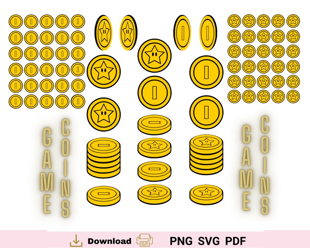 Digital Mario Game Tokens - Perfect for Mario Themed Birthday Parties ...