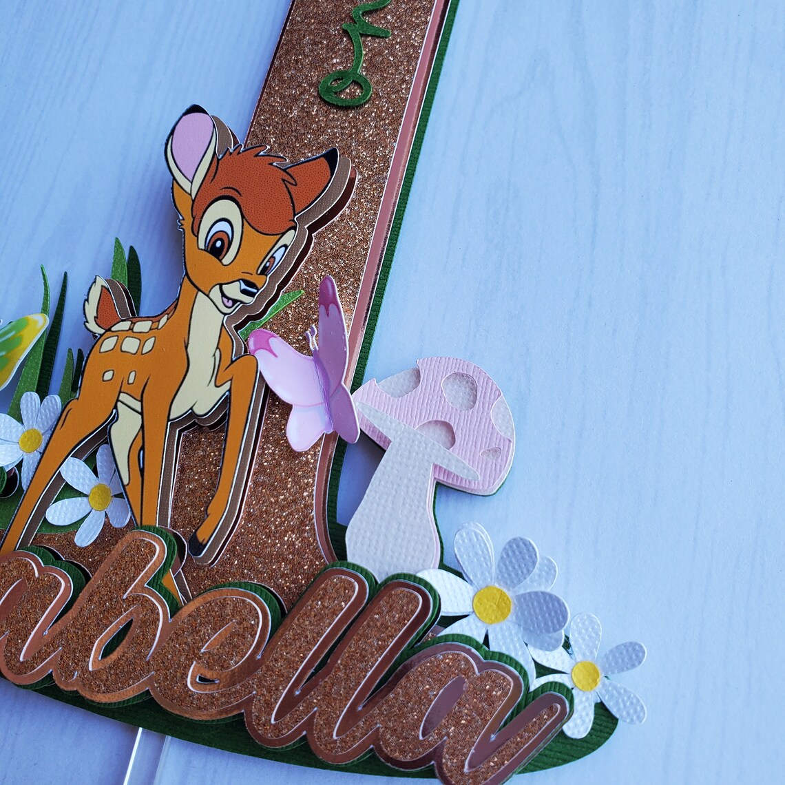 Bambi Cake Topper One Birthday Cake Topper Personalized Cake - Etsy