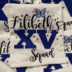 Includes FREE Personalization, Quinceañera Squad Custom Tees With ...
