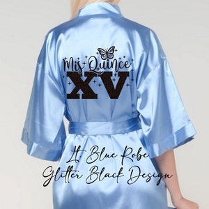 Includes FREE Front Personalization, Mis Quince Butterfly Satin Robes ...
