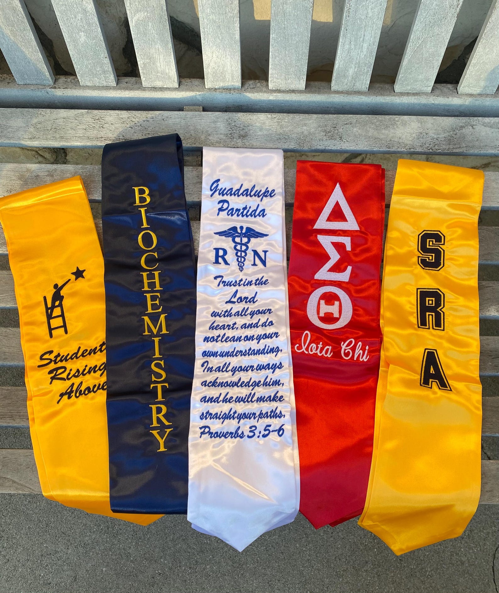 Custom Engineering Embroidered 72" Graduation Stole, Personalized Class ...