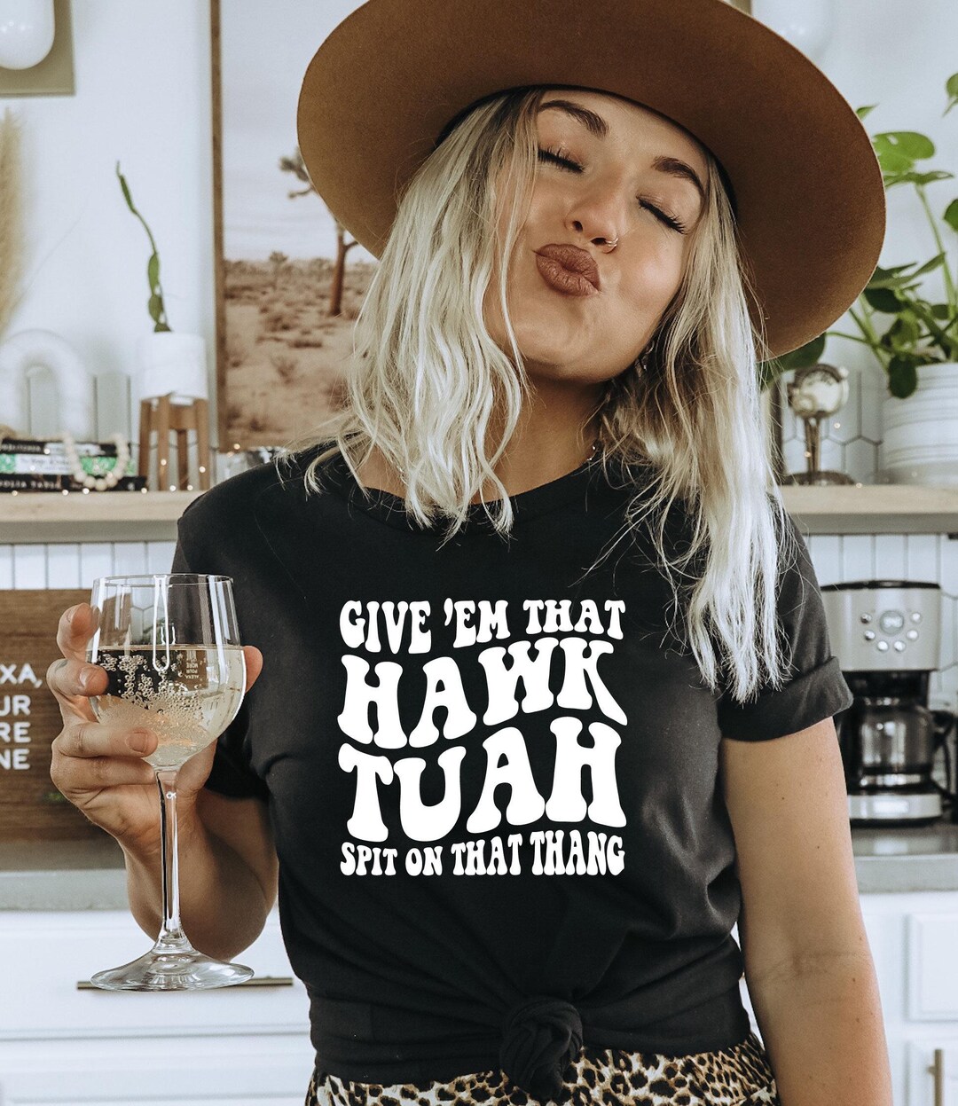 Give Em That Hawk Tuah Spit on That Thang Tee Shirt, Hawk Tuah Tee ...