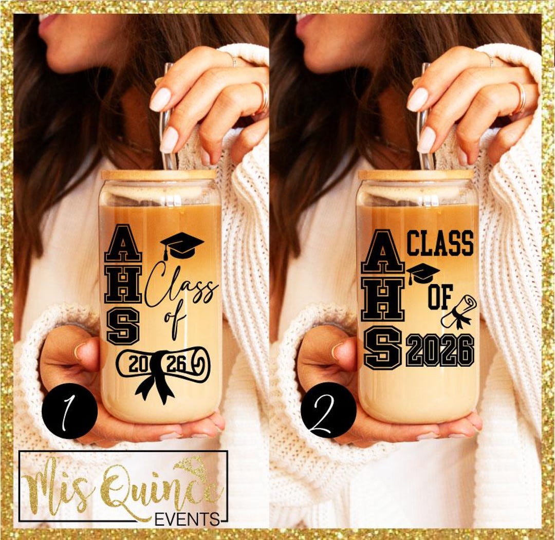 Personalized Graduation Glass Can Cup, Class of 2026 Libby Cup, Glass ...