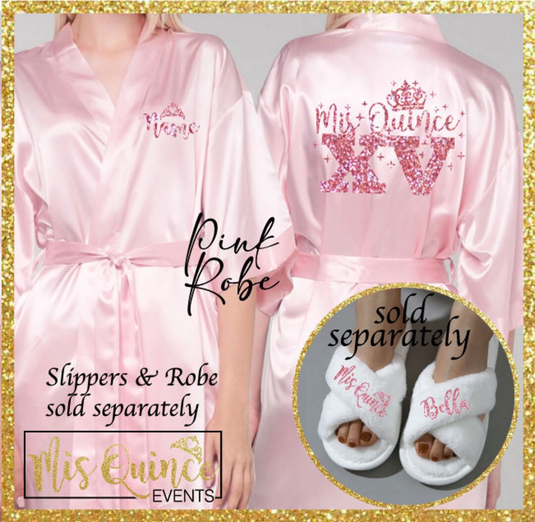 Includes FREE Front Personalization, Mis Quince Satin Robes, Sold ...