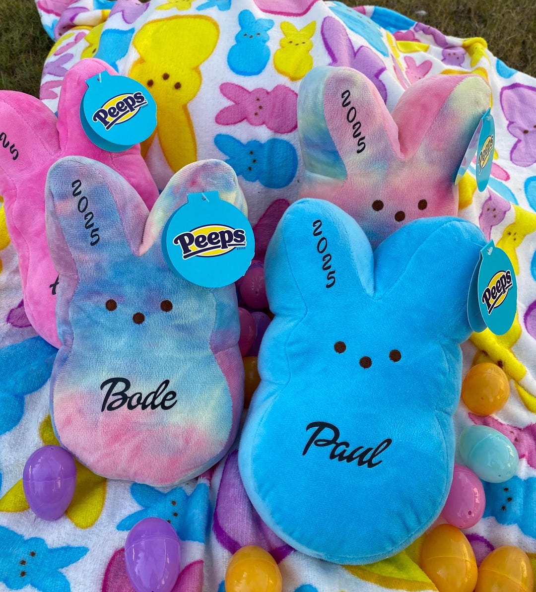 LARGE Personalized Easter Peeps With Name & Year, Plush Peeps, Easter ...