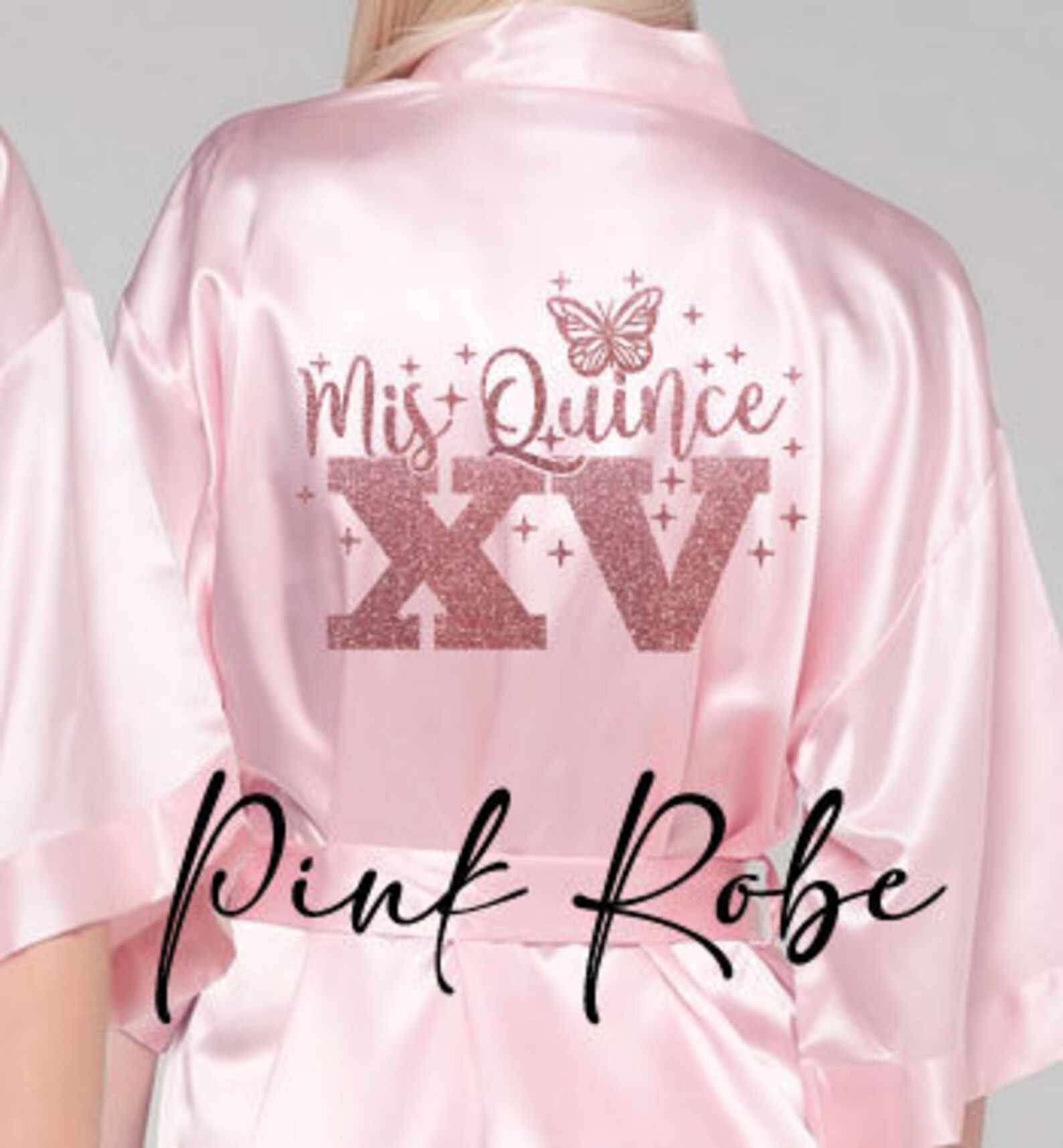 Includes FREE Front Personalization, Mis Quince Butterfly Satin Robes ...
