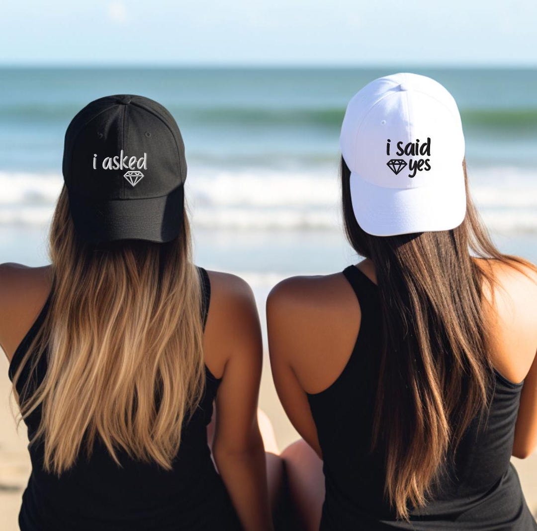 Includes Free Side Personalization, I Asked I Said Yes Embroidered Hats ...