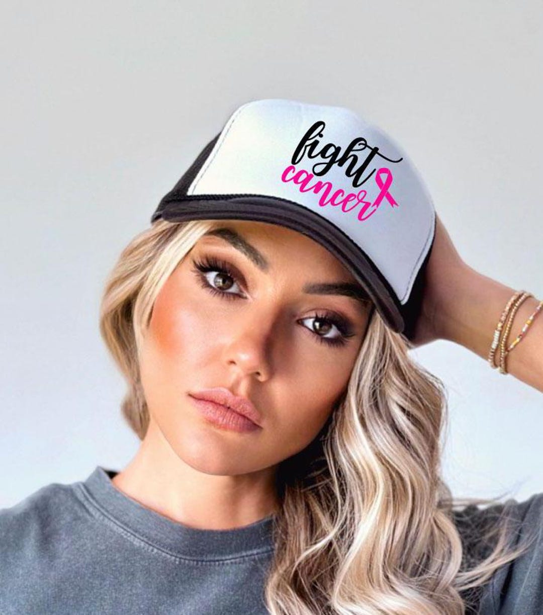 Custom Fight Cancer Foam Front Trucker Hat, Fighter Hat, Best Friend ...