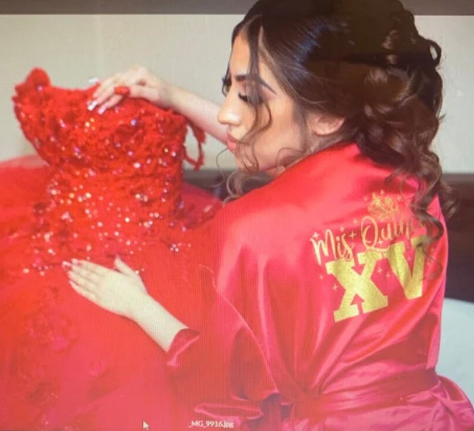 Includes FREE Front Personalization, Mis Quince Satin Robes, Sold ...