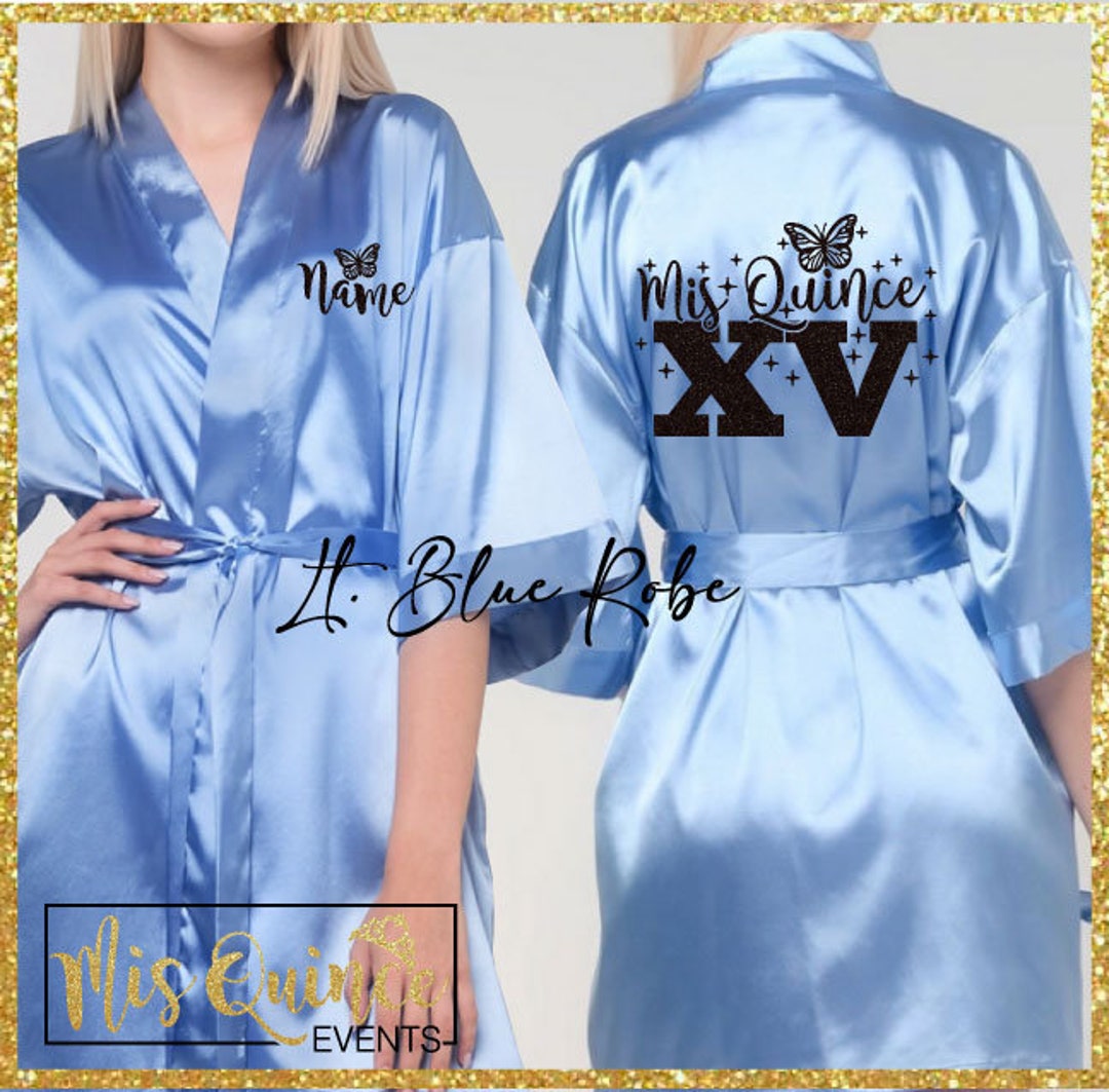 Includes FREE Front Personalization, Mis Quince Butterfly Satin Robes ...