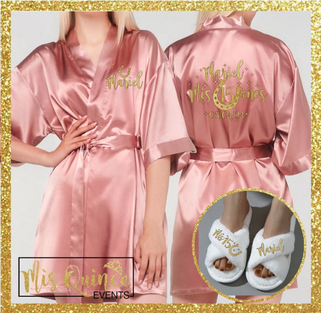 Includes FREE Front Personalization, Mis Quince Años Satin Robe With ...