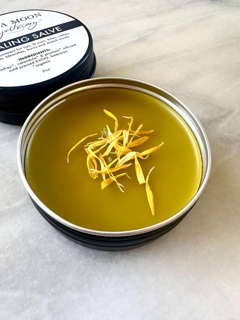 Healing Herbal Salve – Comfrey, Calendula & Plantain | First Aid Balm ...