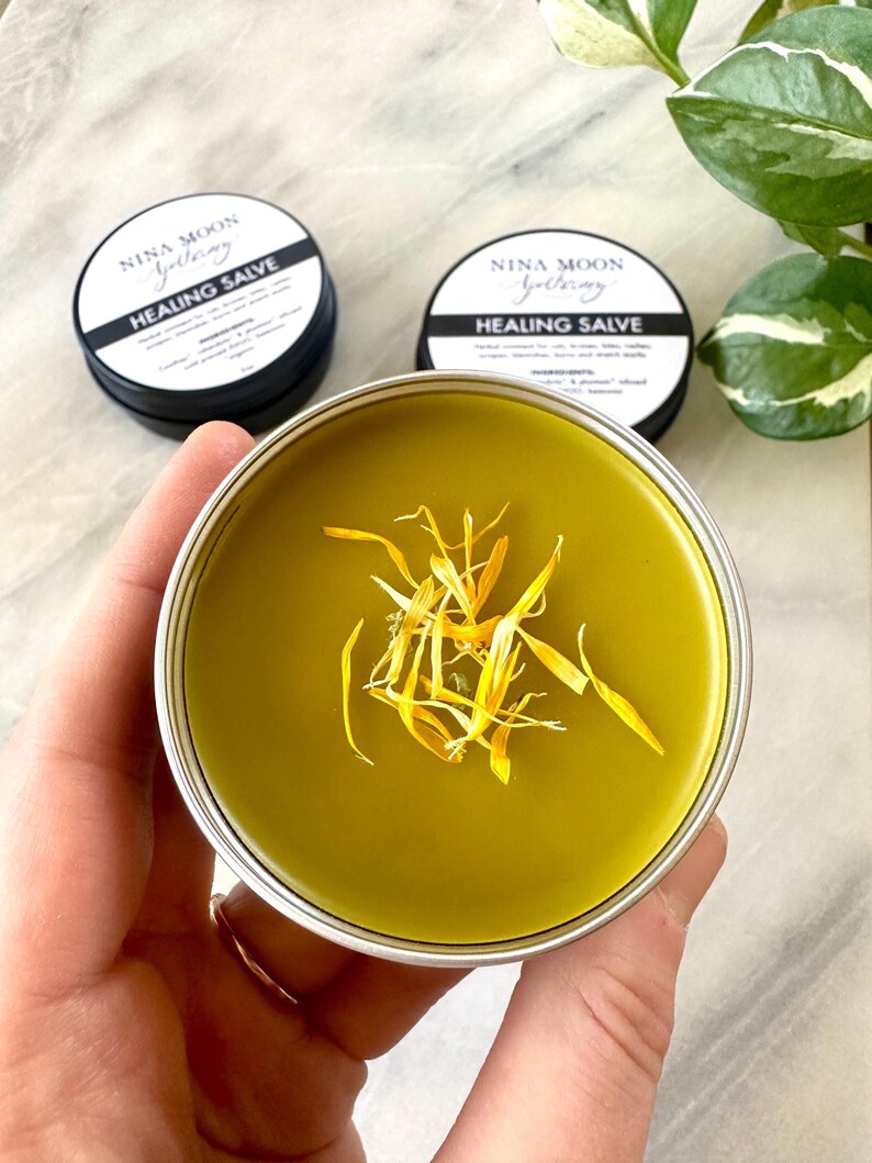 Healing Herbal Salve – Comfrey, Calendula & Plantain | First Aid Balm ...