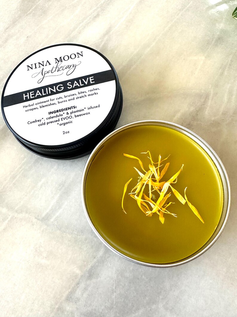 Healing Herbal Salve – Comfrey, Calendula & Plantain | First Aid Balm ...