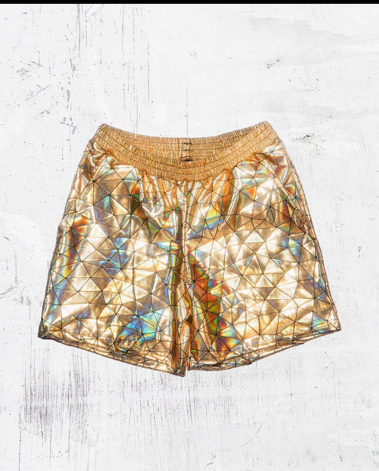Men's Gold Triangle Holographic Shorts - Etsy