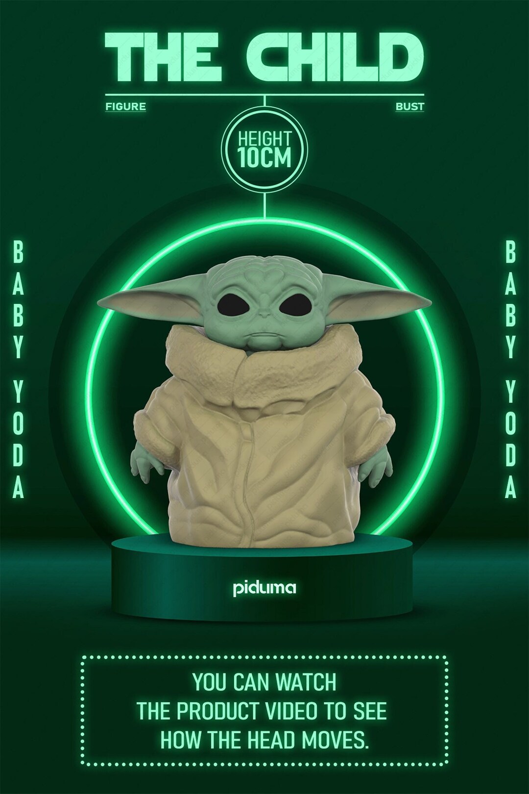 10CM the Child Figure With Movable Head Baby Yoda Figure Star Wars the ...