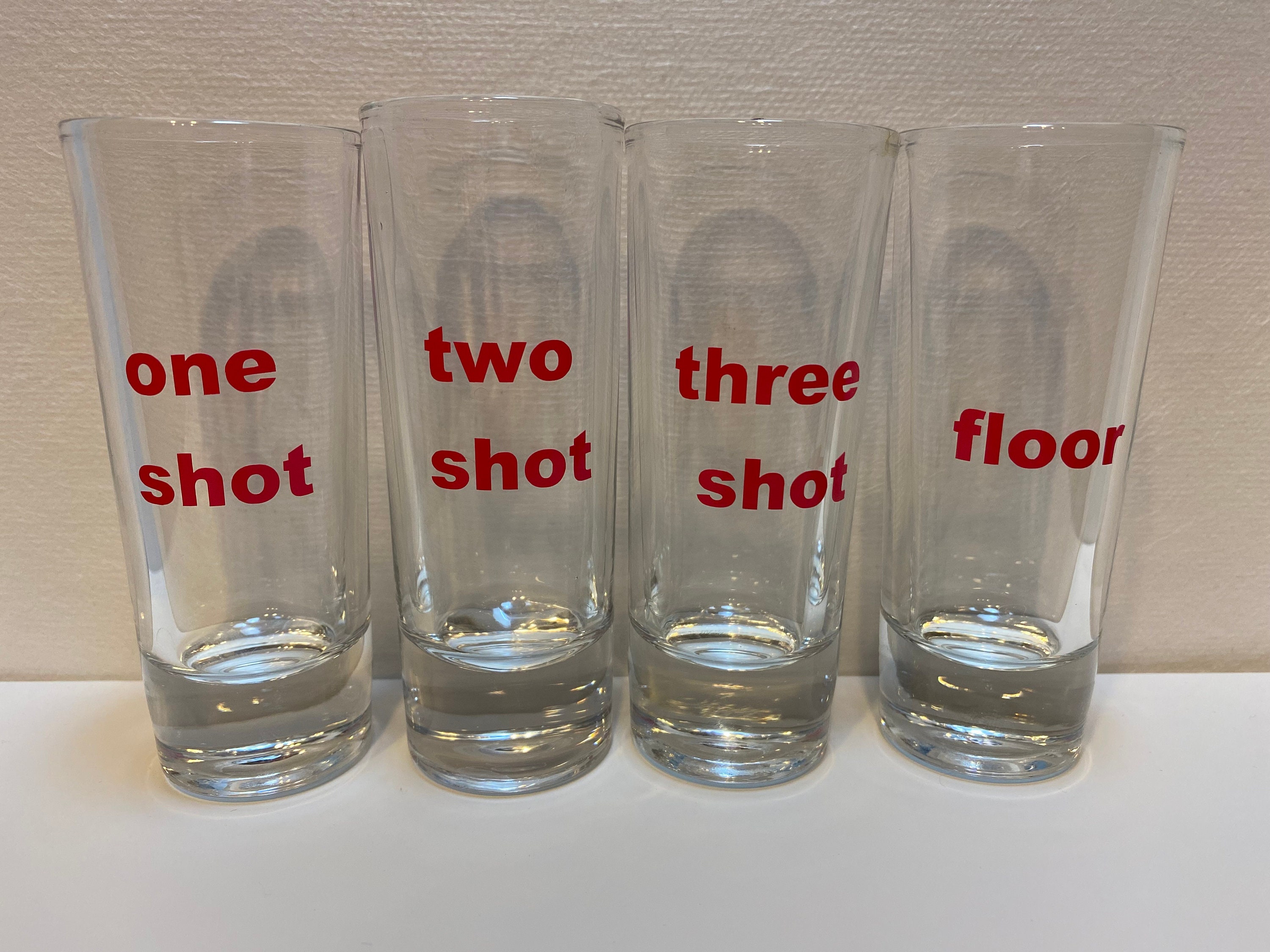 One Shot Two Shot Three Shot Floor Shot Glasses 4pk - Etsy