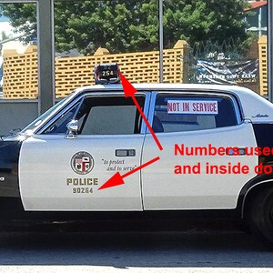 LAPD Shop Number Decals as Seen on ADAM 12 Can Lights, Etc. - Etsy