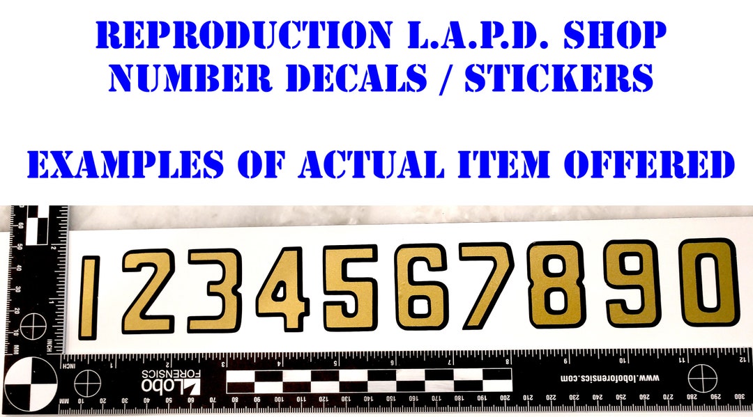 LAPD Shop Number Decals as Seen on ADAM 12 Can Lights, Etc. - Etsy