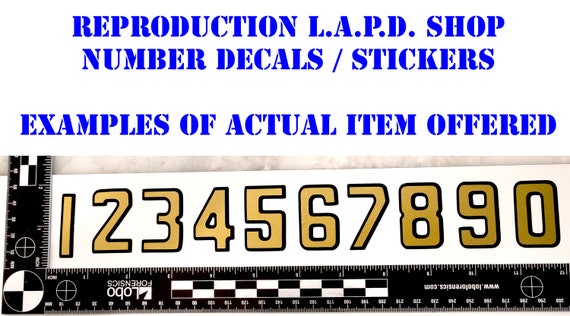 LAPD Shop Number Decals as Seen on ADAM 12 Can Lights Etc. | Etsy