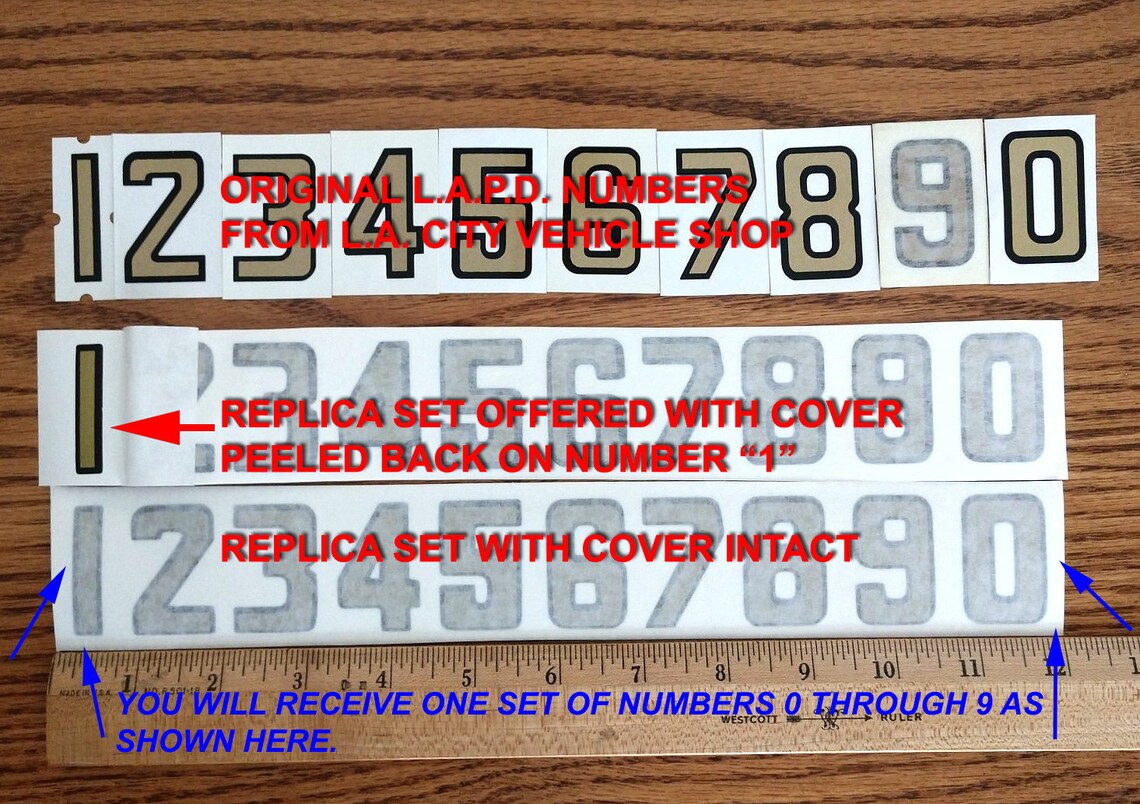 LAPD Shop Number Decals as Seen on ADAM 12 Can Lights, Etc. - Etsy
